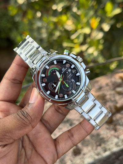 Casio Edifice WR100M Men’s Chronograph Watch Stainless Steel - OM SAI ...